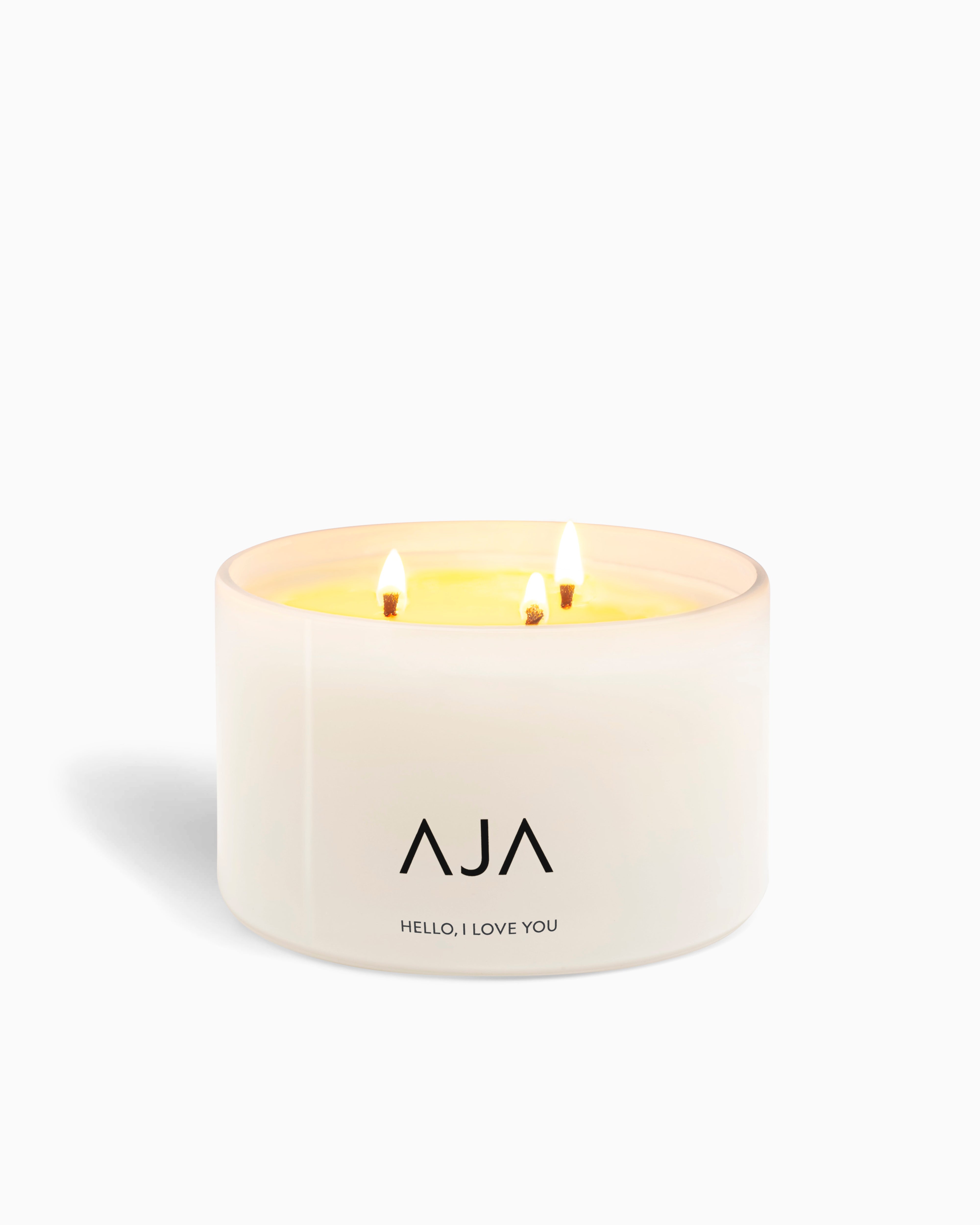 Hello, I Love You Three Wick Candle - White – Aja Botanicals